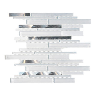 Saturn Mosaic Tile Sheet, White, Sample - Contemporary - Mosaic Tile ...