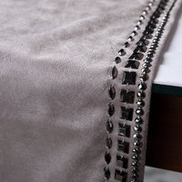 Designer Decorative Table Runners Silver, Gray, Leather, Crystals, 14 ...