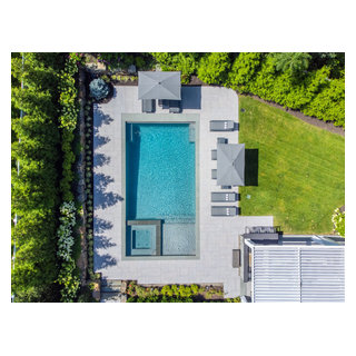 Tenafly - Rectangle Pool & Spa - Modern - Pool - New York - by Mufson ...