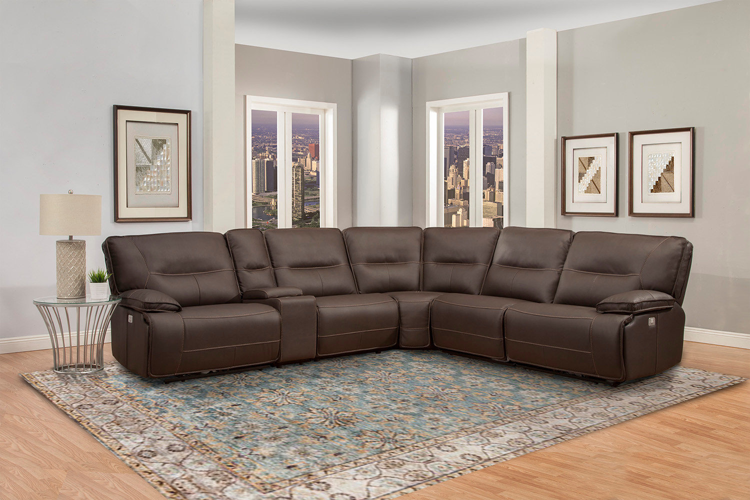 6 Piece Modular Power Reclining Sectional With Power Adjustable ...