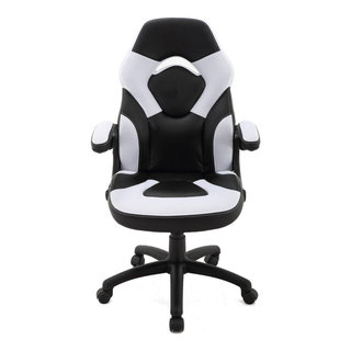 Commando Ergonomic Gaming Chair With Adjustable Gas Lift Seating, Black ...