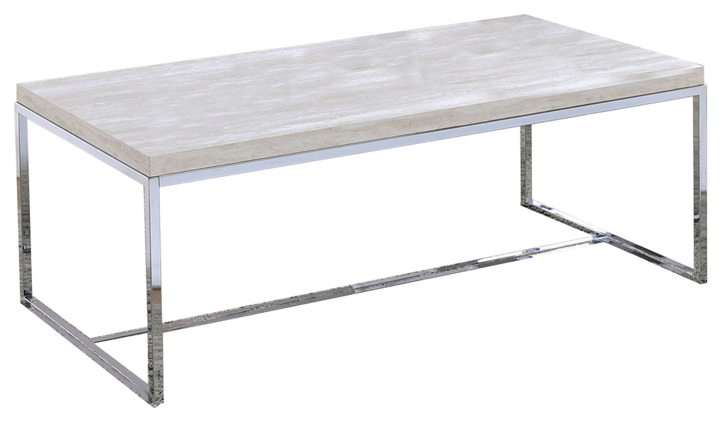 Benzara Wood and Metal Coffee Table with Sled Base ,White and Silver ...