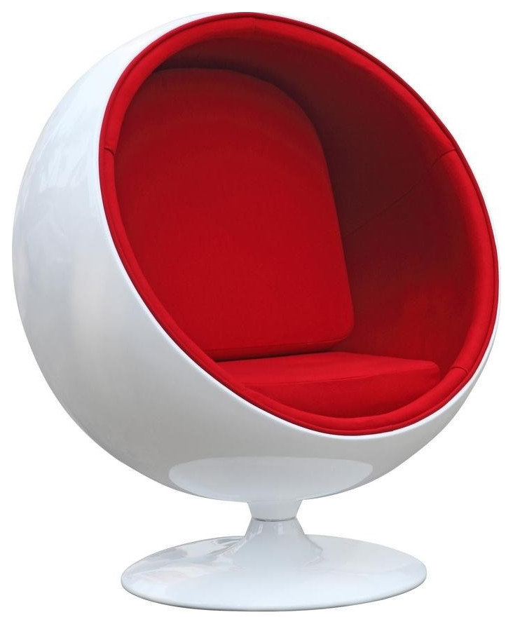 Globe Lounge Chair Red - Midcentury - Armchairs And Accent Chairs - by ...