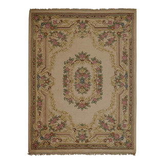 Hand Knotted Aras Wool Area Rug Oriental Beige, [Rectangle] 3'x5 ...