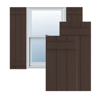 True Fit PVC Bungalow Fixed Mount Shutters, Per Pair, Sojourn Blue, 12 ...