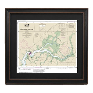 Framed Nautical Chart, South Carolina's Wando River, 24x19 - Beach ...