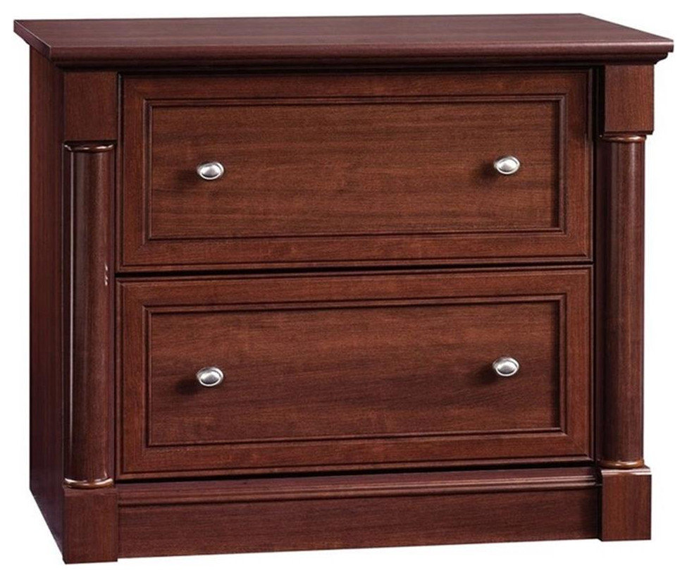 Bowery Hill 2 Drawers Lateral Black Engineered Wood Filing Cabinet Easy Assembly - Transitional ...