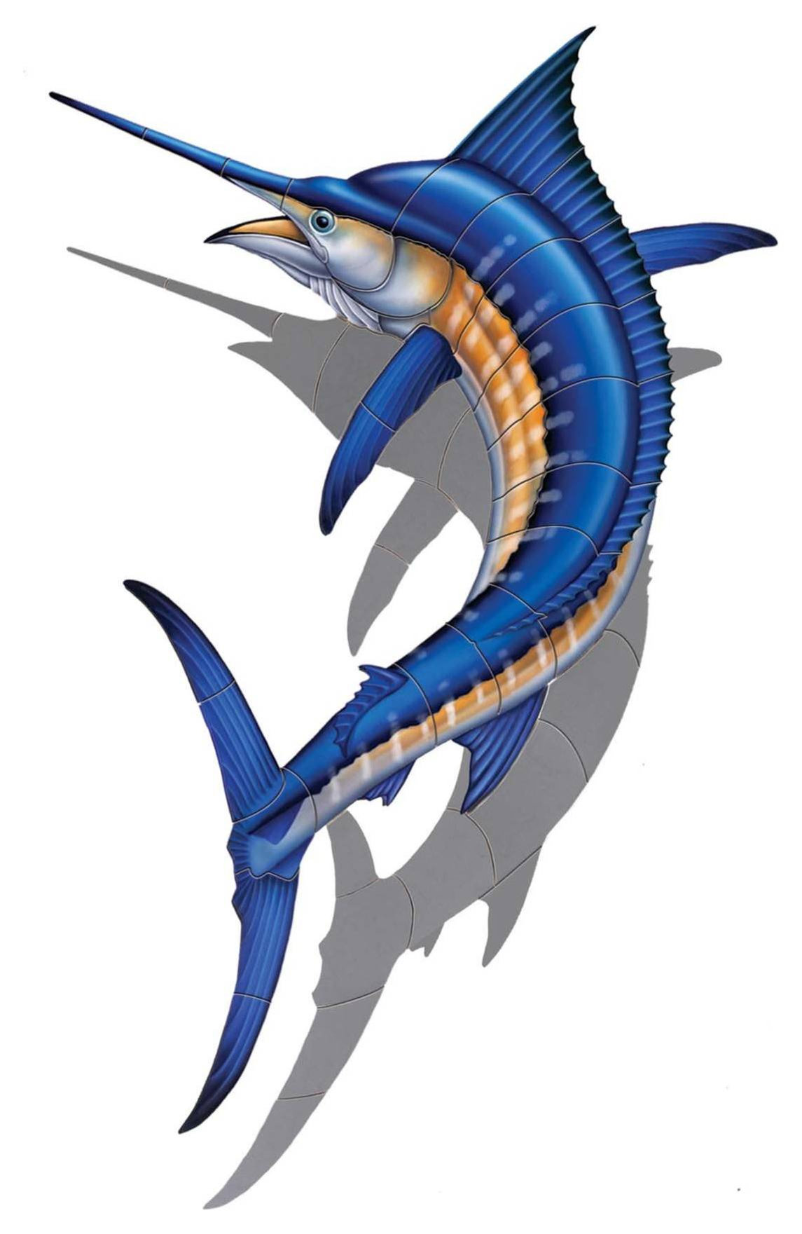 Marlin Porcelain Swimming Pool Mosaic, 71"x42" with shadow - Beach ...
