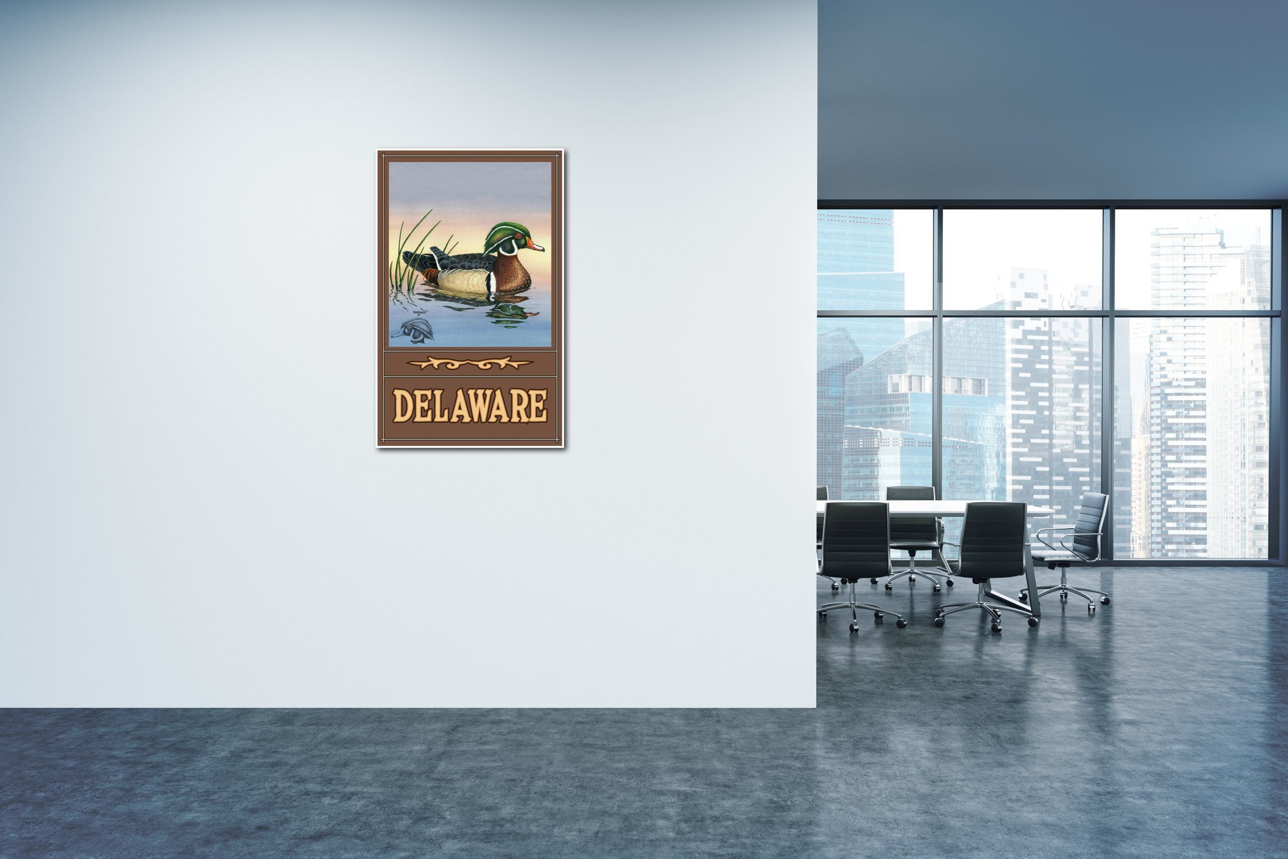 by Artist Dave Bartholet Delaware Wood Duck Art Print, 24"x36" - Rustic ...