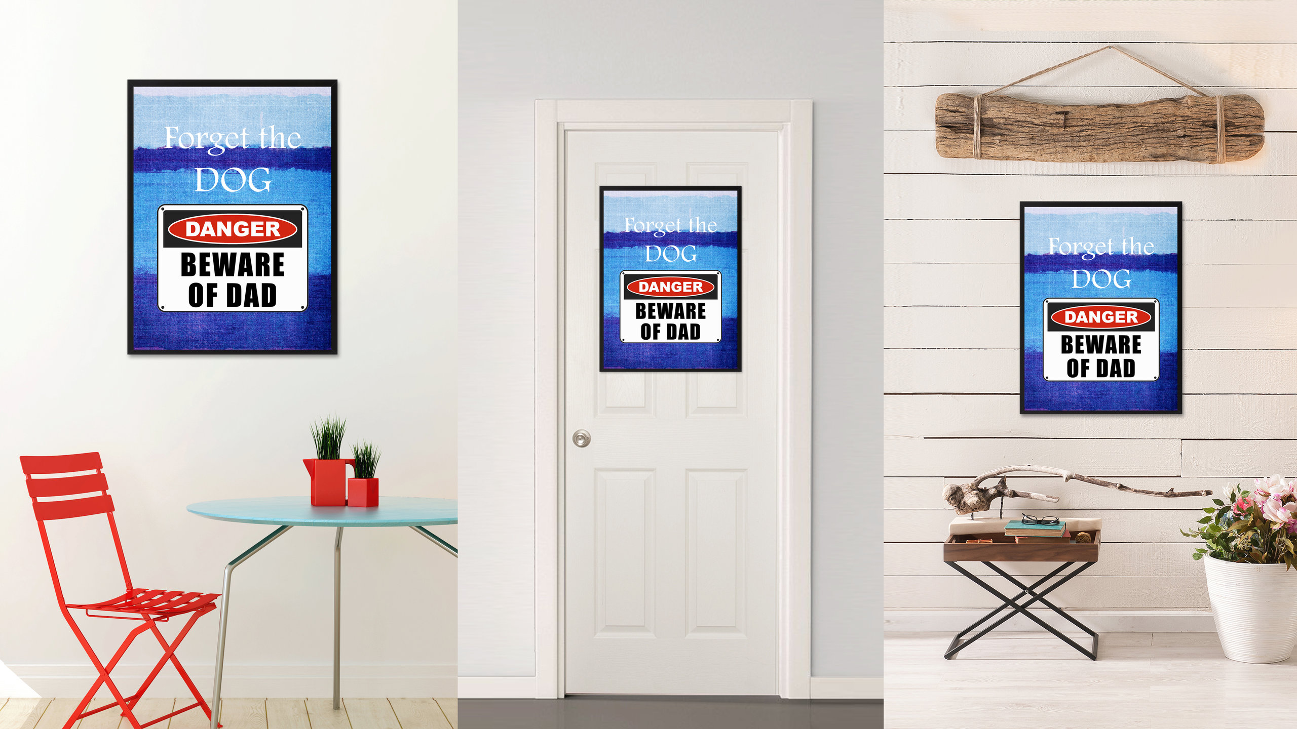 Beware Of Dad Danger Sign, Canvas, Picture Frame, 28"x37 ...