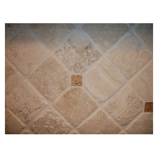 Tumbled marble backsplash - Traditional - New York | Houzz