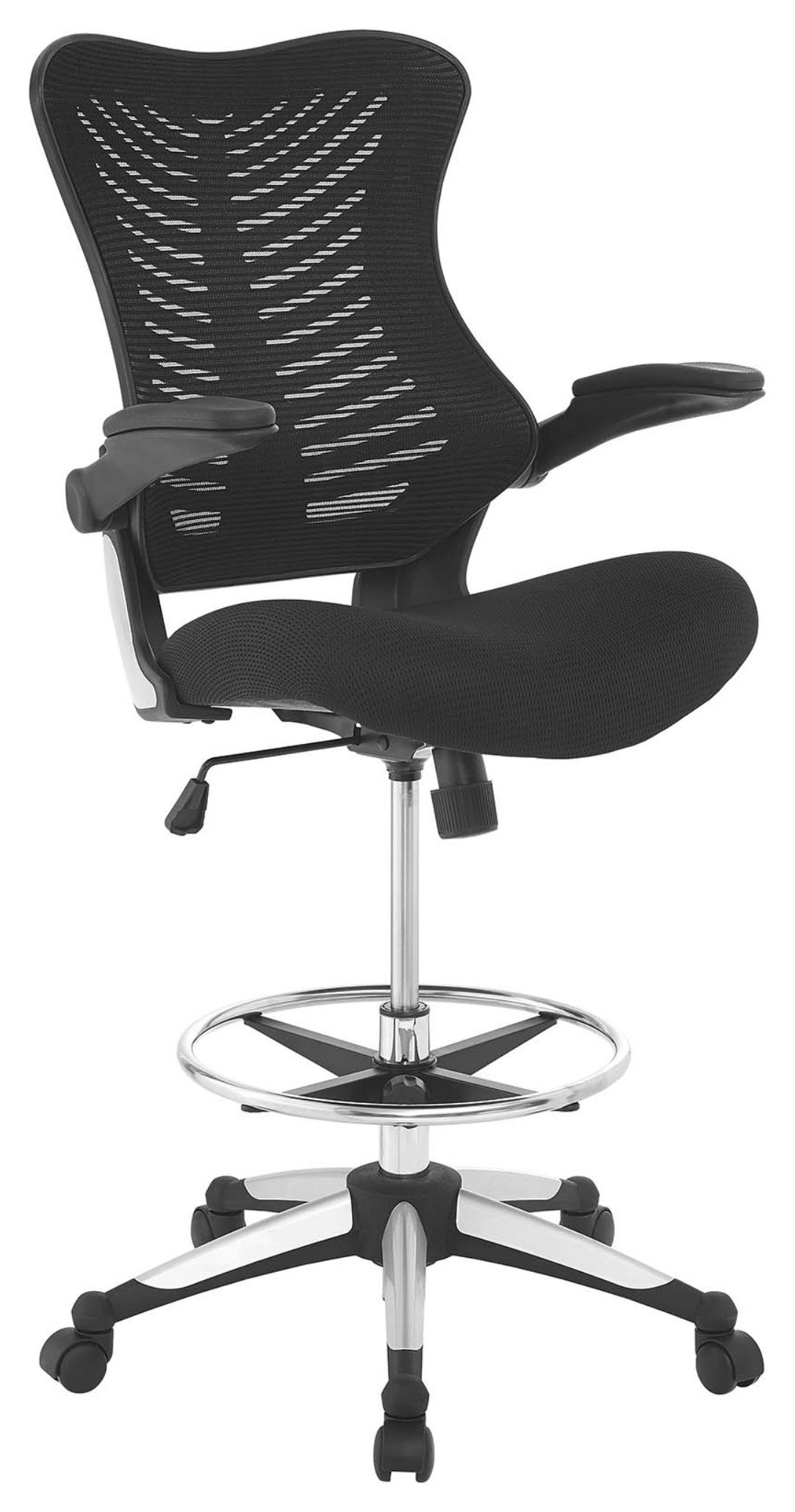 Charge Drafting Stool - Butterfly Shape Ribbed Design Steel Foot Ring ...