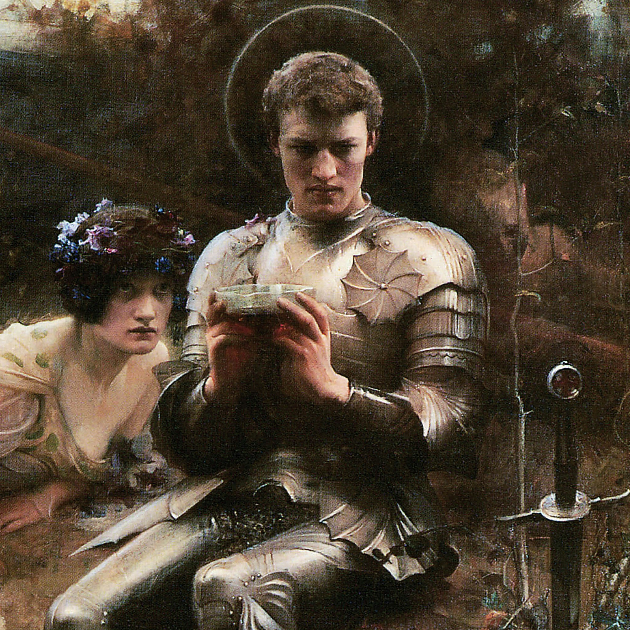 "Temptation of Sir Percival 1894" Stretched Canvas Replica, 41"x36 ...
