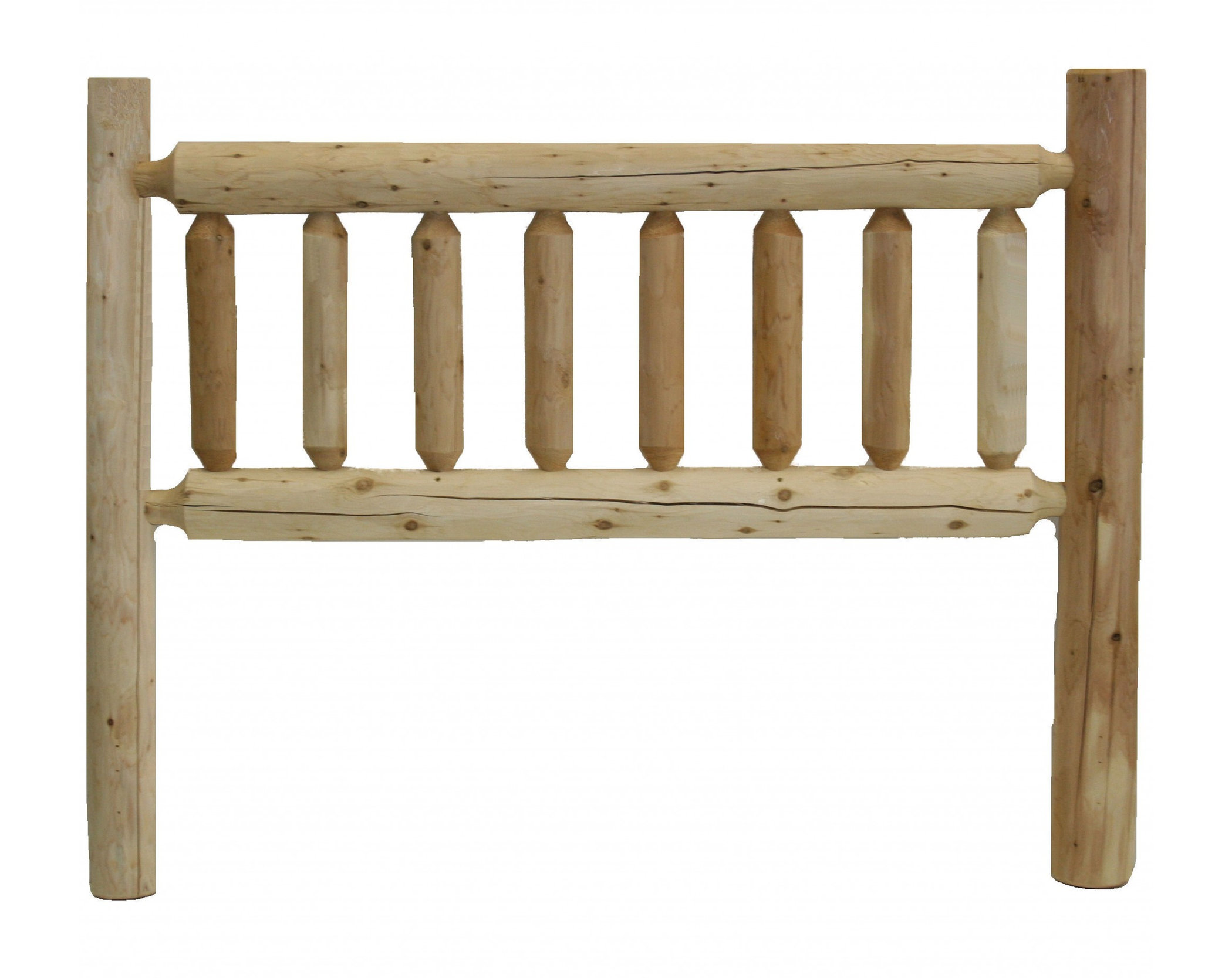 Natural Vintage Brown Finish Cedar Log Queen Headboard - Rustic ...