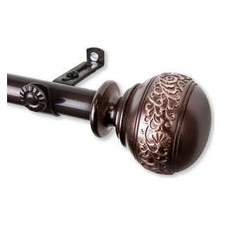 Caliendra Curtain Rod 3/4" Dia. 48-84", Cocoa - Traditional - Curtain ...