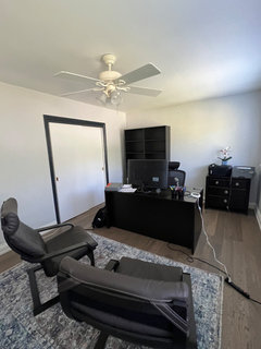 how should we layout/style back wall of the office? | Houzz Forum