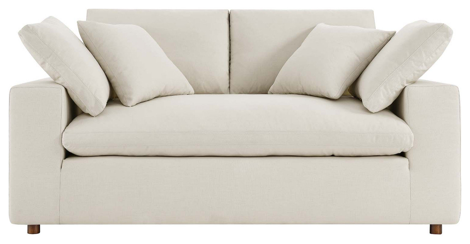 Commix Down Filled Overstuffed Loveseat - Light Beige - Transitional ...