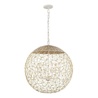 Cayman 6 Light Orb Pendant In Coastal Style, 25.75"Hx24"W - Tropical ...