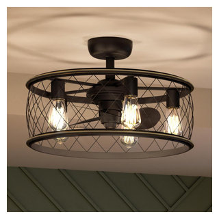 Luxury Provencial Ceiling Fan, 9.75''H x 22''W, in Parisian Bronze ...