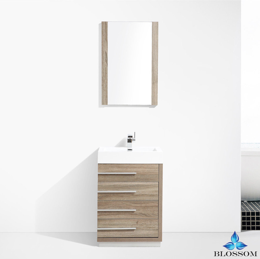 Barcelona 24" Vanity Set With Mirror, 137"x30"x23.63" - Contemporary ...