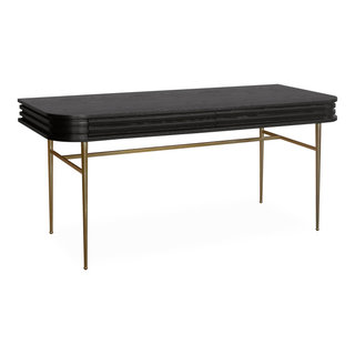 Alpha Desk, Ebony With Gold metal - Midcentury - Desks And Hutches - by ...