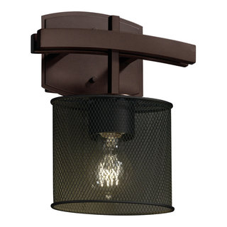 Wire Mesh Archway 1-Light, Wall Sconce With Oval Shade, Wire Mesh Shade ...