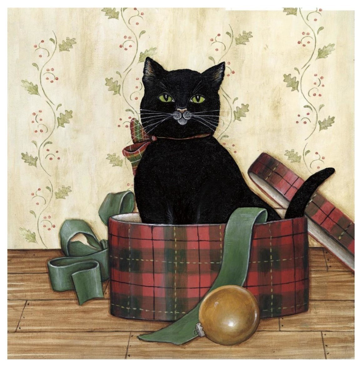 "Christmas Kitty IV" Digital Paper Print by David Carter Brown, 20"x20 ...