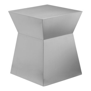 Cubix Hour Glass Side Table Brushed Metal - Contemporary - Side Tables ...
