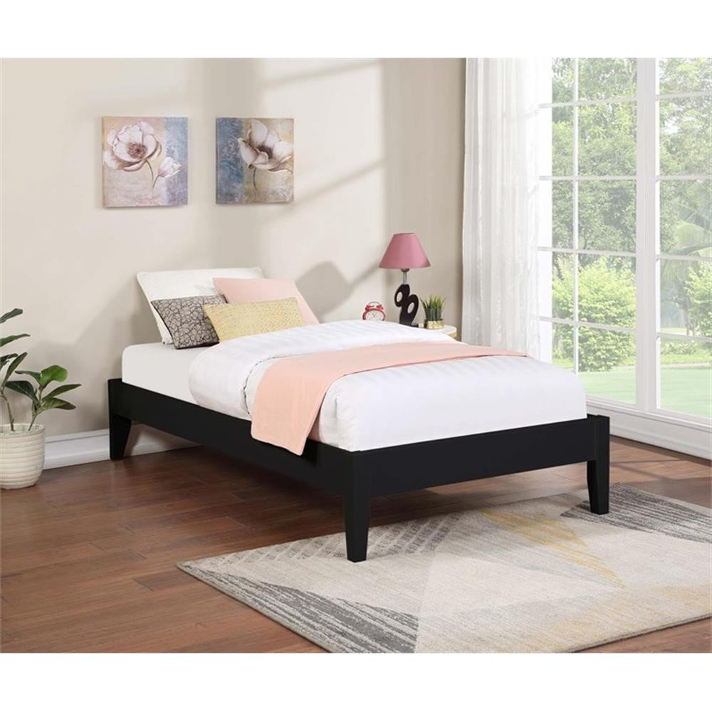 Coaster Hounslow Contemporary Wood Platform Twin Bed in Black ...