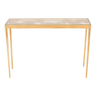 Reagan Palm Leaf Console Table Gold Leaf - Tropical - Console Tables ...