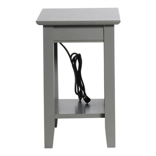 Nantucket Chair Side Table With Charger Atlantic Gray - Transitional ...
