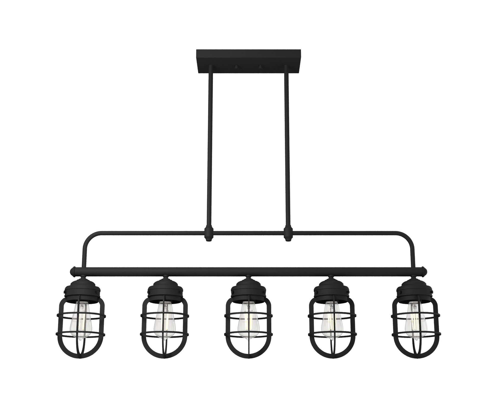 Hunter Starklake 5-Light Linear Chandelier in Natural Iron, 5.250 ...