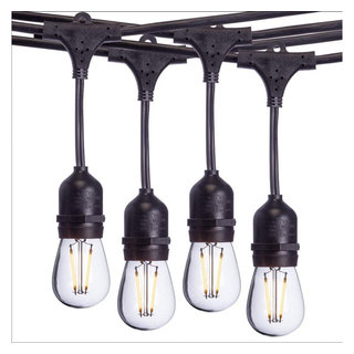 Sterno Home Vintage-Style Waterproof Outdoor LED String Lights, Black ...