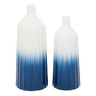 Coastal Blue Ceramic Vase Set - Beach Style - Vases - by Brimfield ...