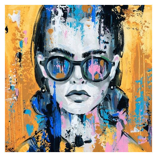 "Serious Chic" Painting Print on Wrapped Canvas, 24"x24" - Contemporary ...