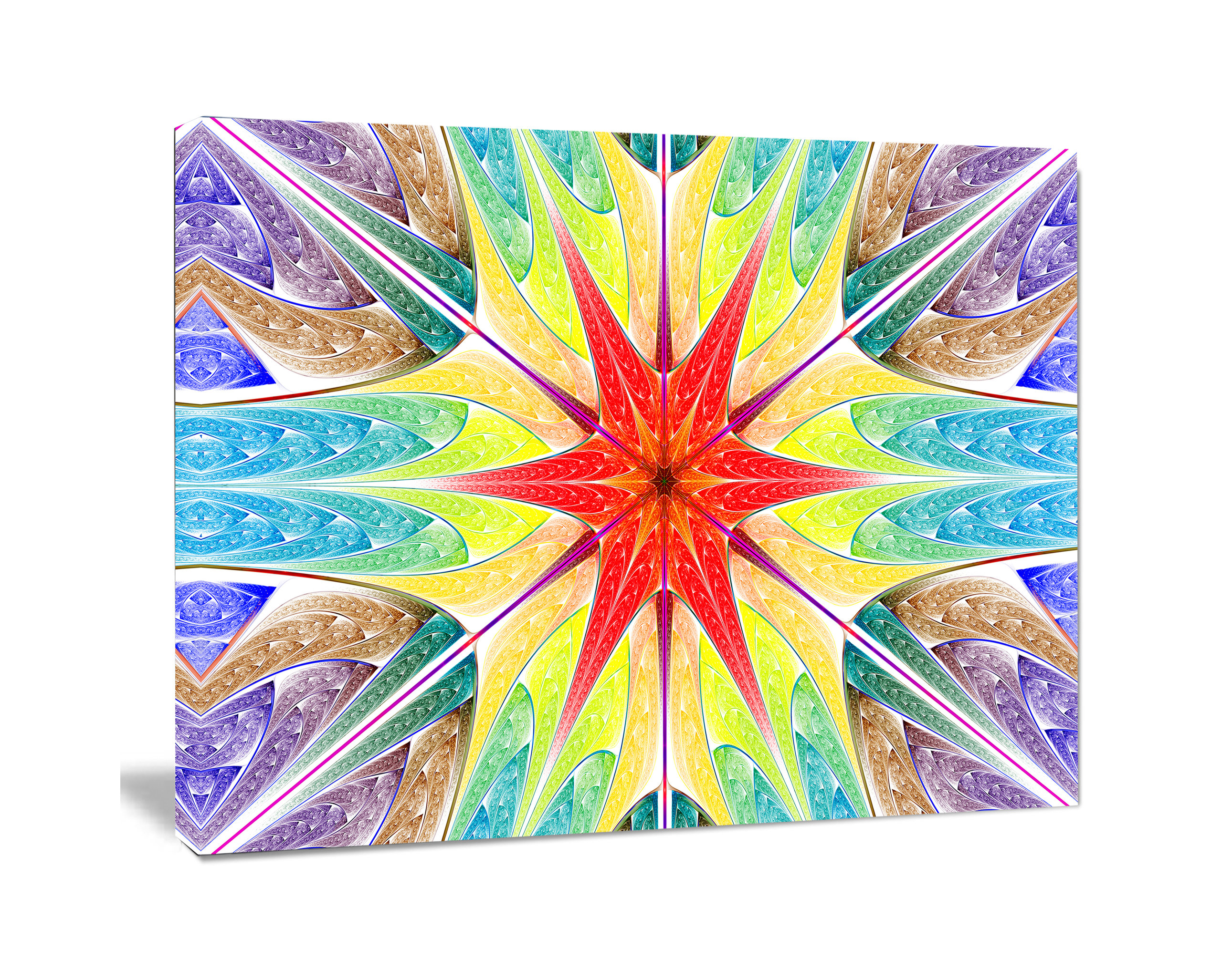 Beautiful Colorful Stained Glass, Abstract Wall Art Canvas, 20"x12"x1 ...