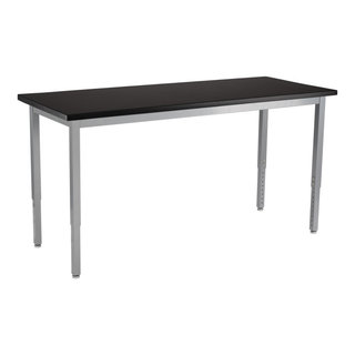 NPS Steel Height Adjustable Science Lab Table, ChemRes Top, Grey Frame ...
