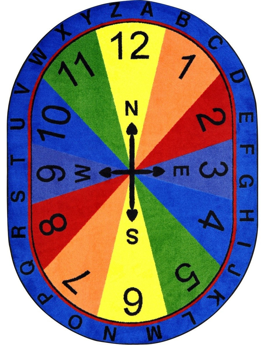 Kid Essentials Rug, Compass Rug, 5'4"x7'8" Oval, 7'8"x10'9" Oval ...