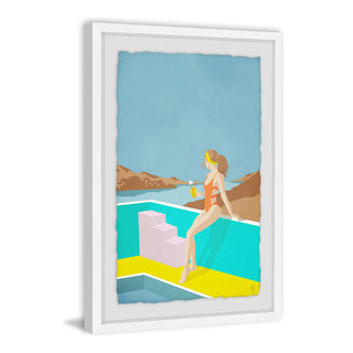"Summer Chillin' II" Framed Painting Print, 24"x36" - Contemporary ...