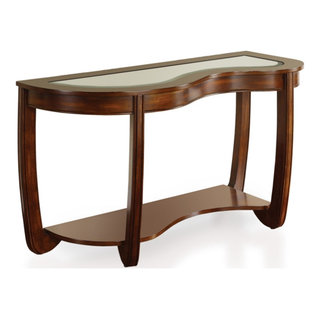 Furniture of America Tunton Solid Wood 1-Shelf Console Table in Dark ...