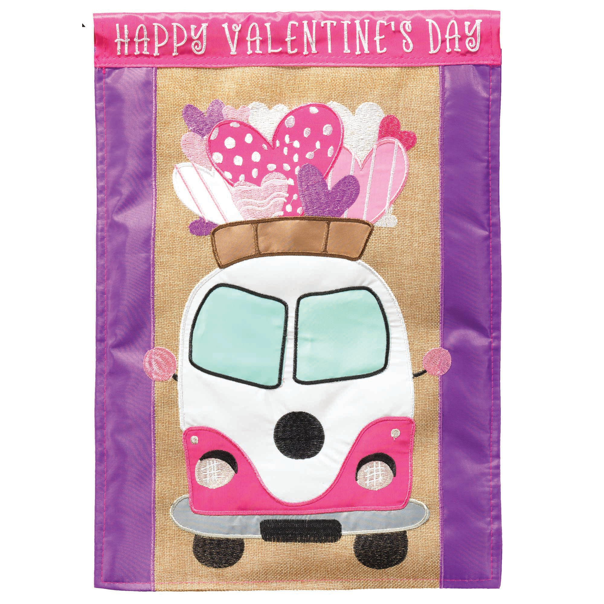Flag Happy Valentine Day Bus 13x18 - Traditional - Flags And Flagpoles ...