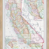 "California Counties Map" Framed Painting Print, 24x36 - Contemporary ...