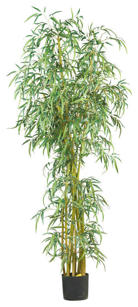 7' Curved Slim Bamboo Silk Tree - Asian - Artificial Plants And Trees ...