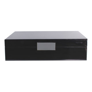 Addison Ross Large Black Lacquer Box With Silver - Contemporary ...