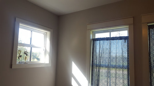 hanging curtains - heavy window trim