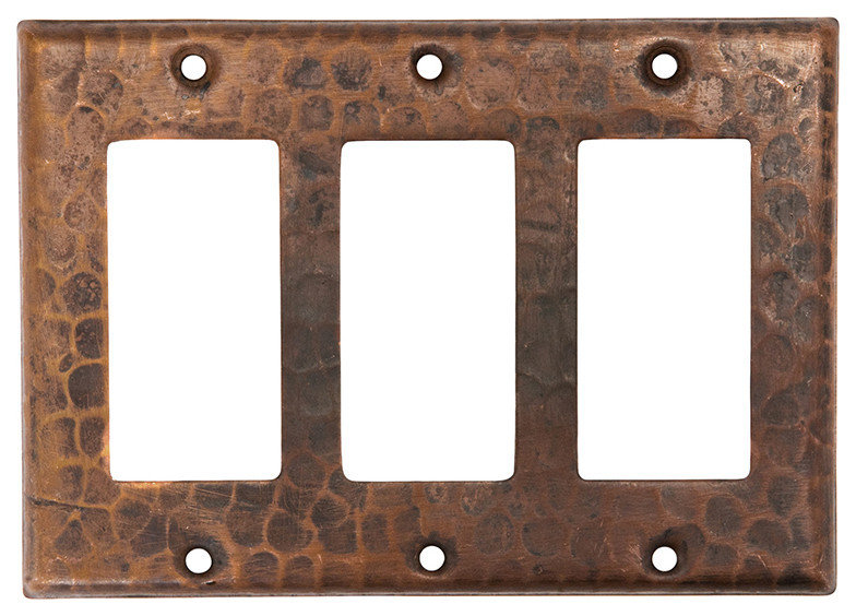 SR3, Copper Switchplate Triple Ground Fault/Rocker Cover GFI - Rustic ...
