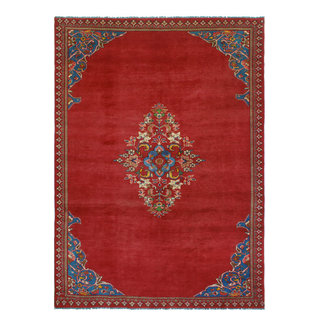 Vintage Ardabil Kara Red/Lt. Blue Rug, 6'10x9'11, 6'10x9'11 ...