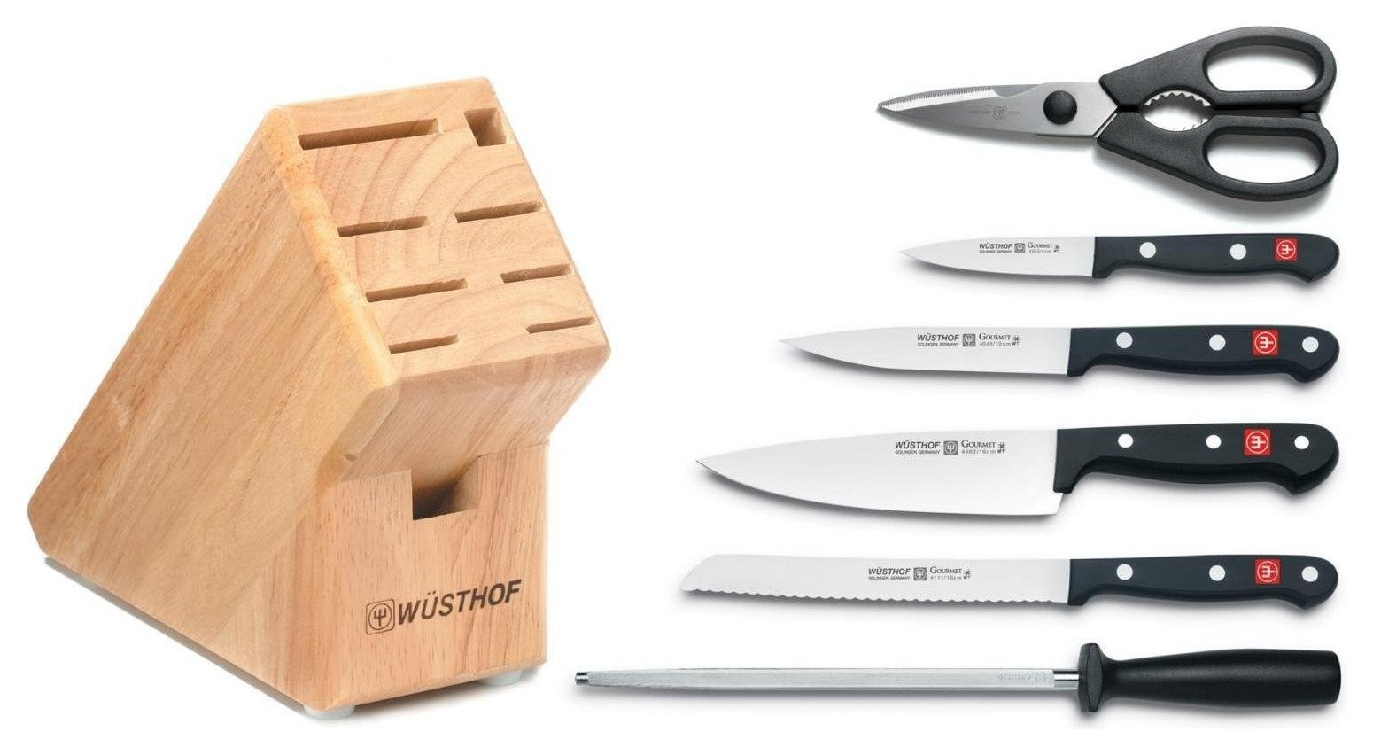 Wusthof Gourmet Starter Knife Block Set, 7 Piece - Contemporary - Knife ...