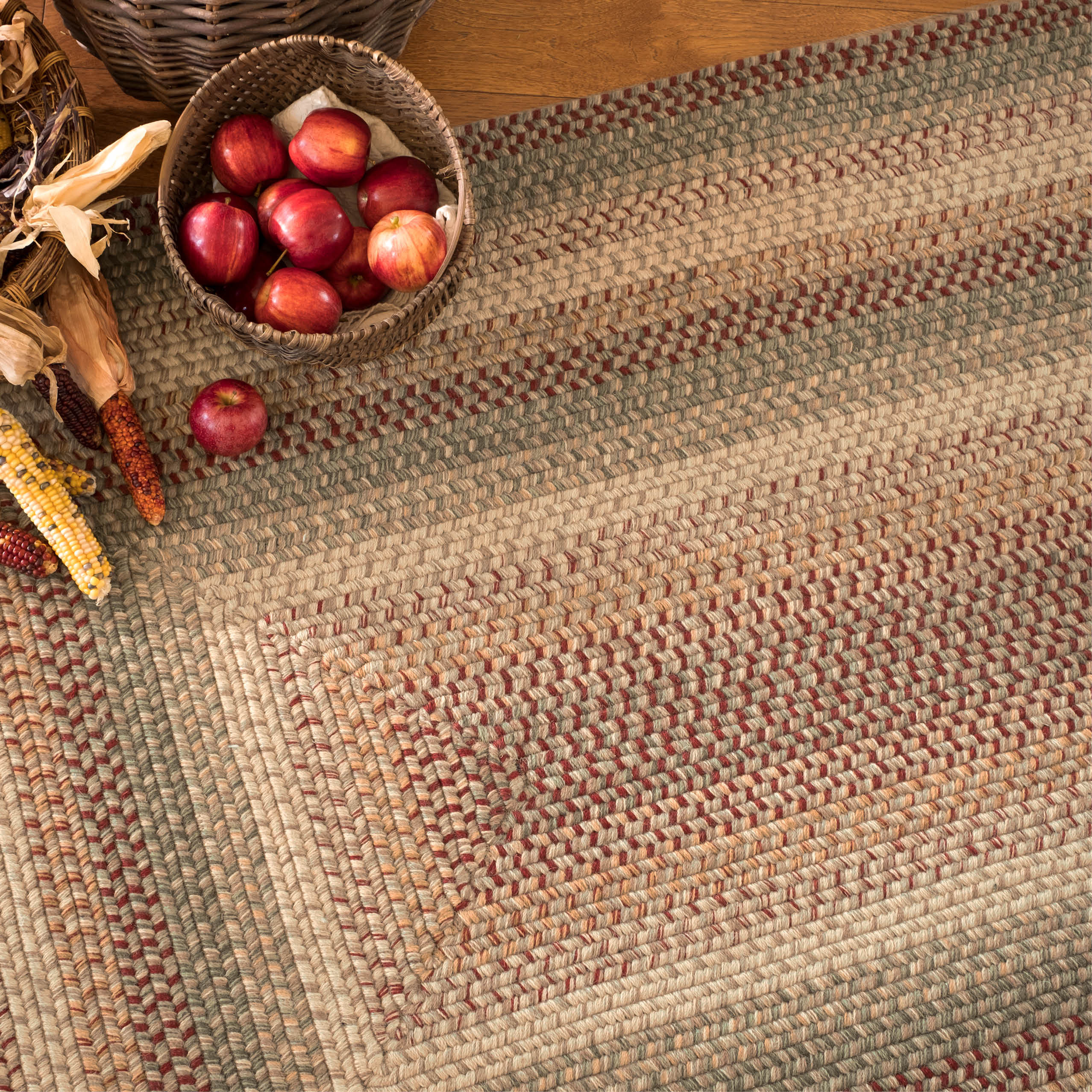 Homespice Decor 3 x 5' Rectangular Heartland Wool Braided Rug ...