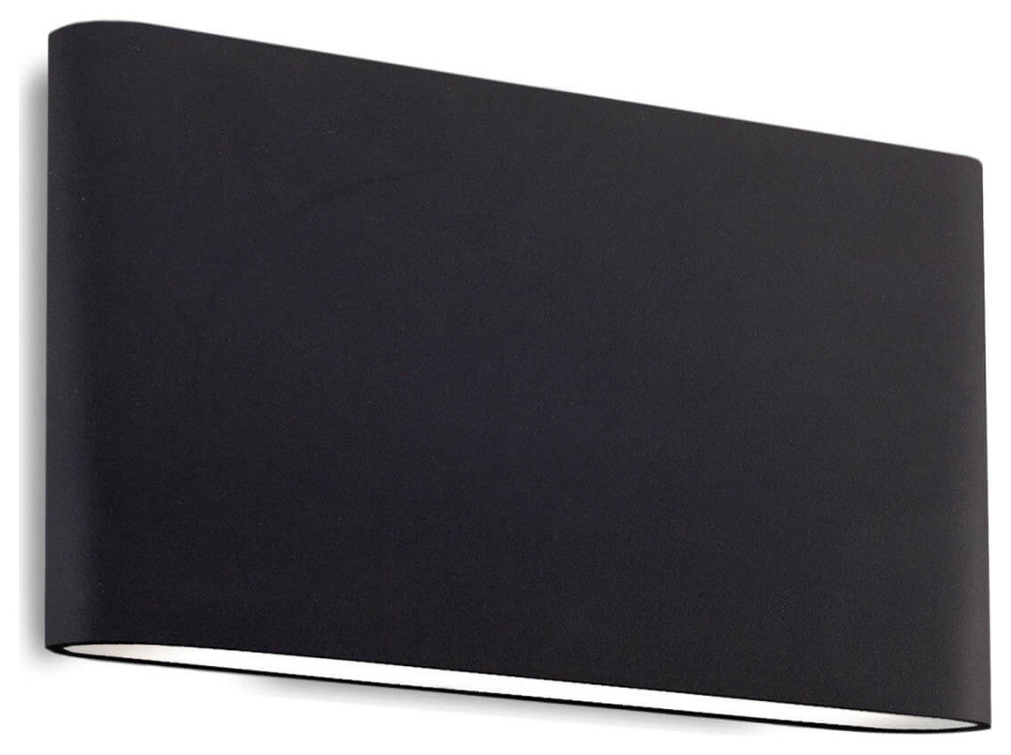 Kuzco Lighting Slate 10" LED Outdoor Wall Light, Black With Frosted ...
